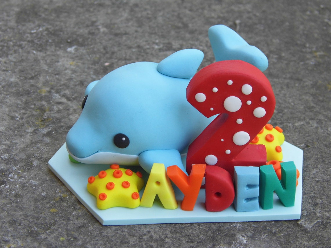 Dolphin Birthday Cake Topper, Sea Animal Cake Topper, Dolphin Birthday ...