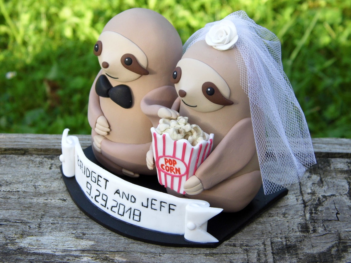 Sloth Wedding Cake Topper, Personalized Sloth, Sloth Figurine, Sloth ...