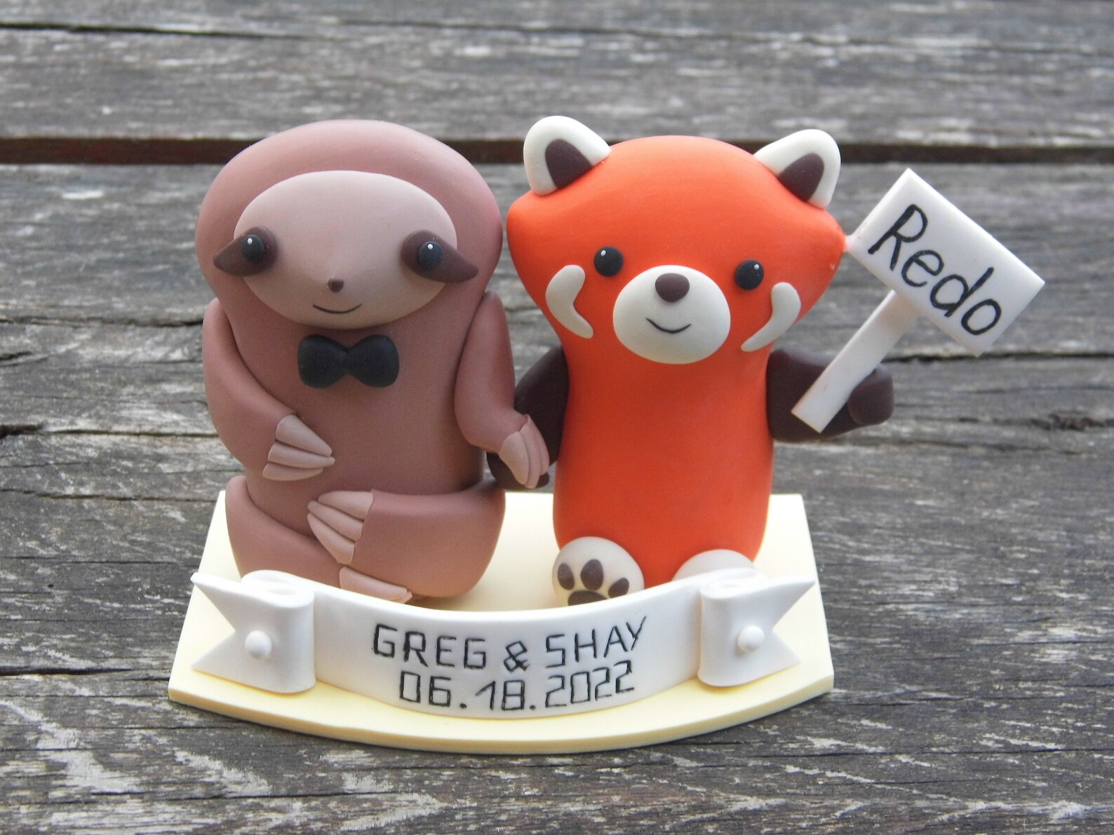 Red Panda Wedding Cake Topper Red Panda Bride Groom Cake - Etsy