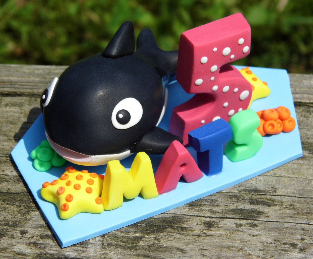 Birthday Orca Cake Topper, Ocean Beach Cake Topper, Orca Whale Birthday ...