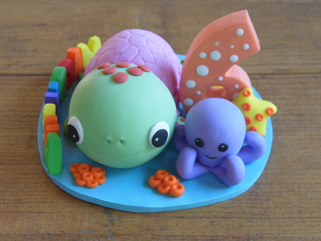 Turtle Cake Topper, Turtle Figure, Turtle Birthday, Personalized Topper ...