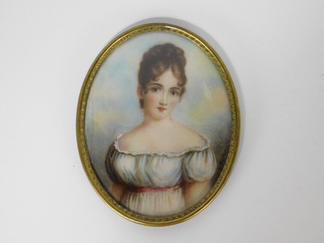 Fine Antique Hand Painted Miniature Portrait of Prominent French ...