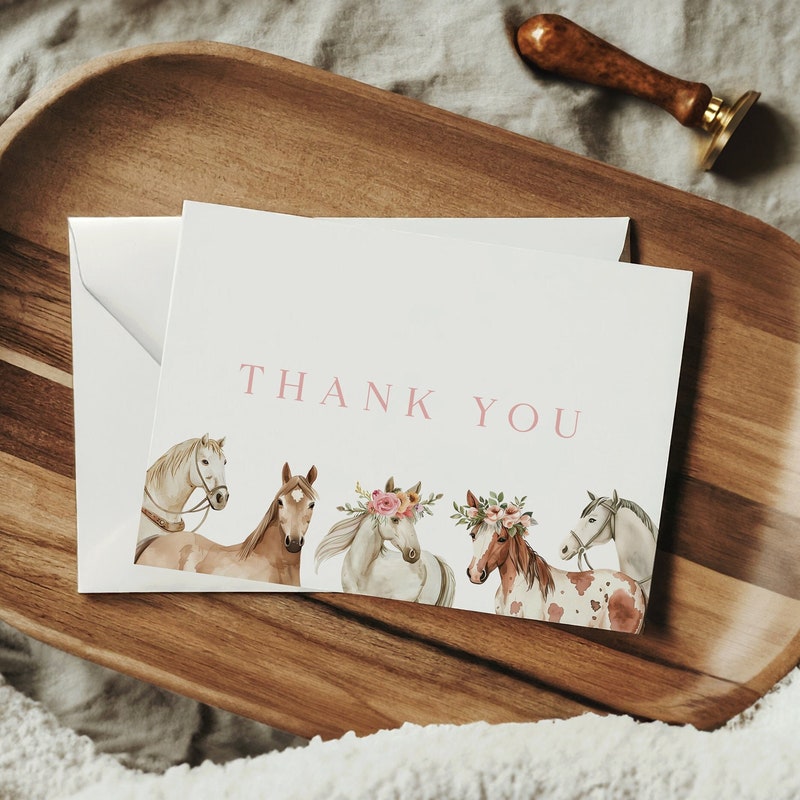 Horse Thank You Card - Etsy