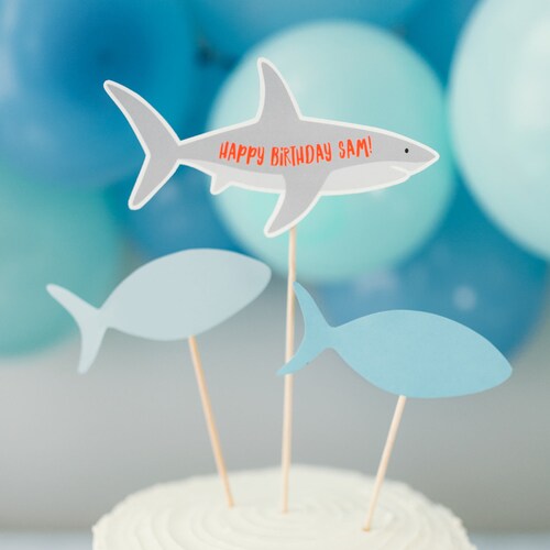 Printable Cake Topper Shark Birthday Party - Etsy