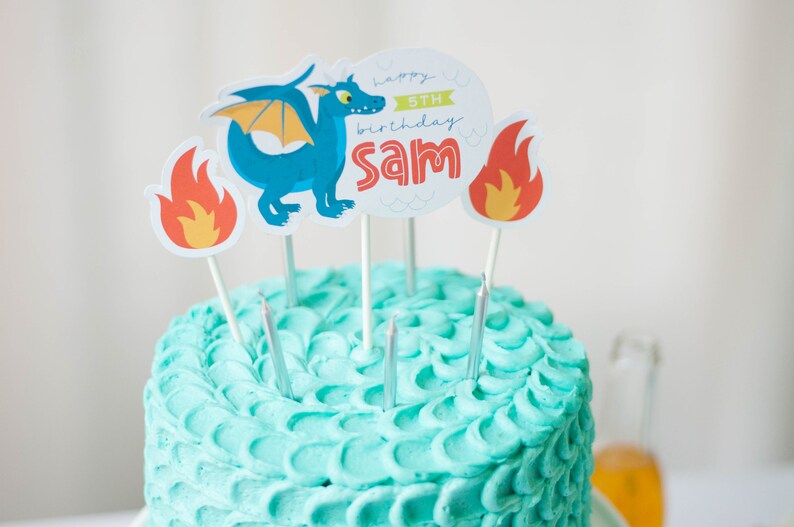 Printable Dragon Cake Topper - Etsy