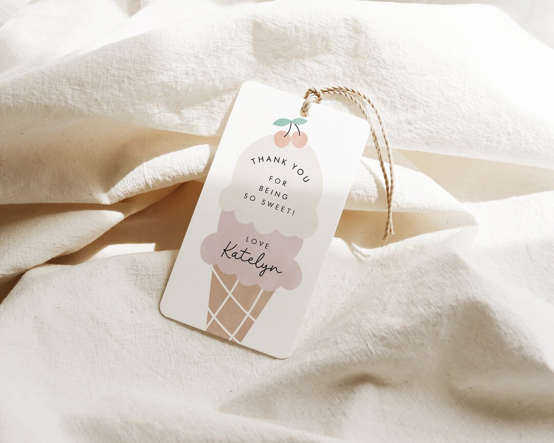 Editable Ice Cream Favor Tag - Template - Instant Download - Ice Cream ...