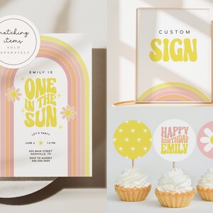 One in the Sun Birthday Stats Poster - Template - First Birthday - Etsy