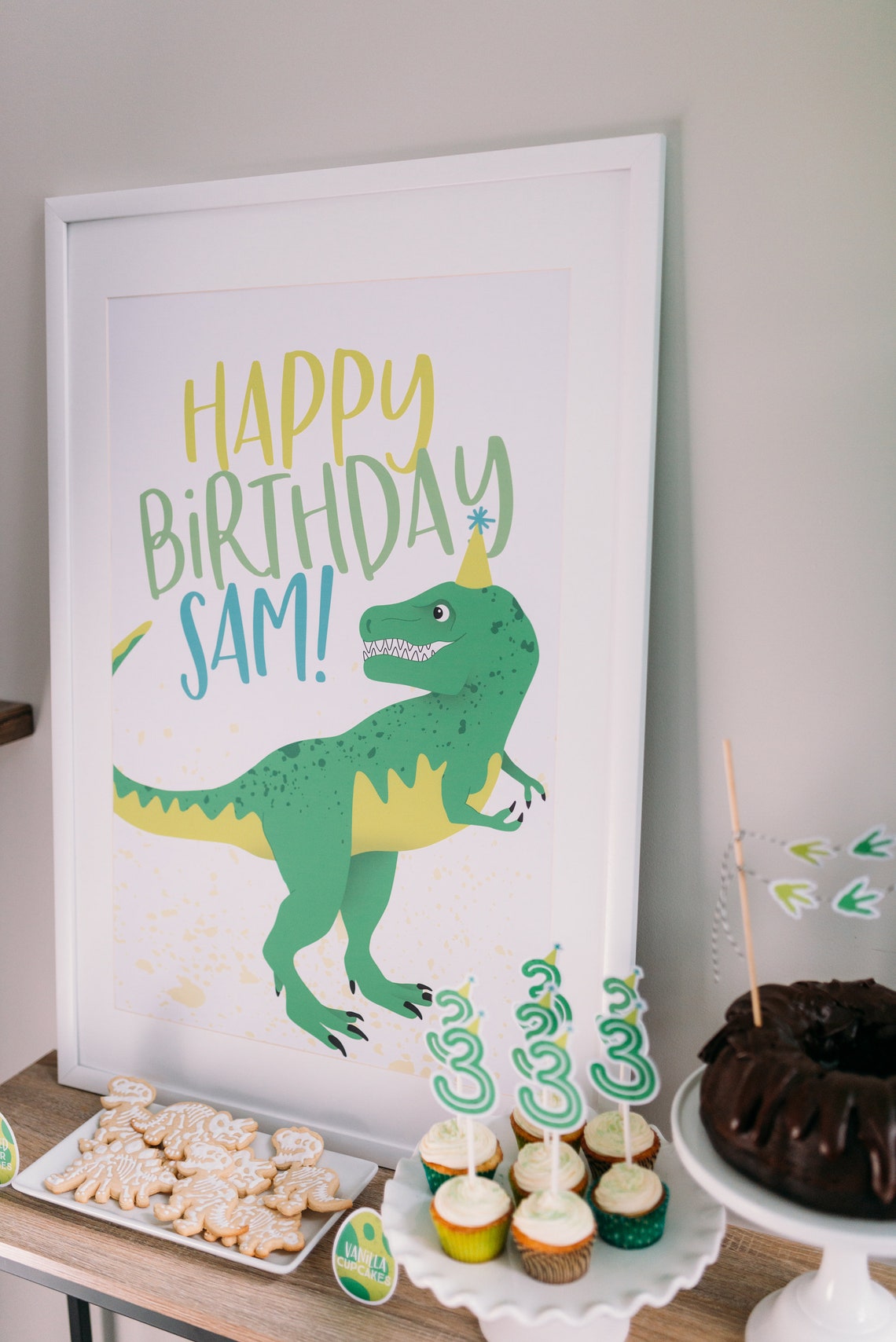 Dinosaur Birthday Poster - Etsy