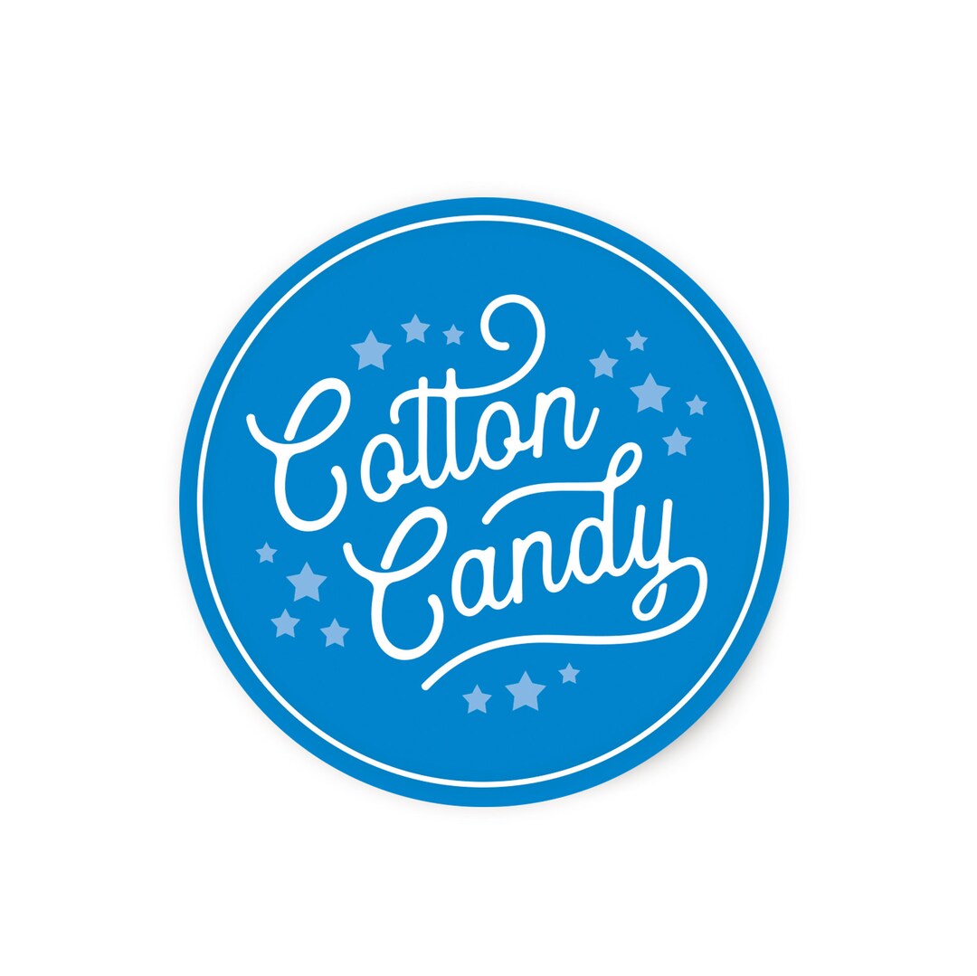 Cotton Candy Favor Sticker Favor Tag County Fair Birthday - Etsy