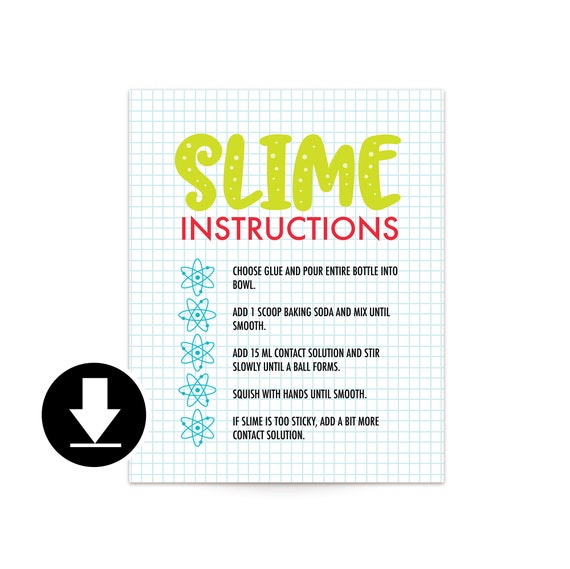 Radioactive Slime Instructions Sign - Instant download by Prints For ...