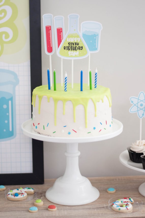 Printable Cake Topper - Science Party by Prints For Events | Catch My Party