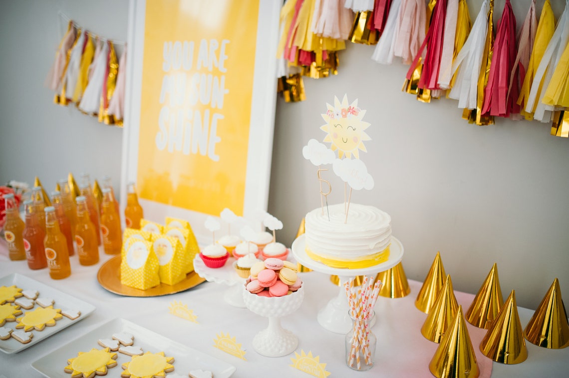 Printable Sunshine and Clouds Cake Topper - You Are My Sunshine - Etsy