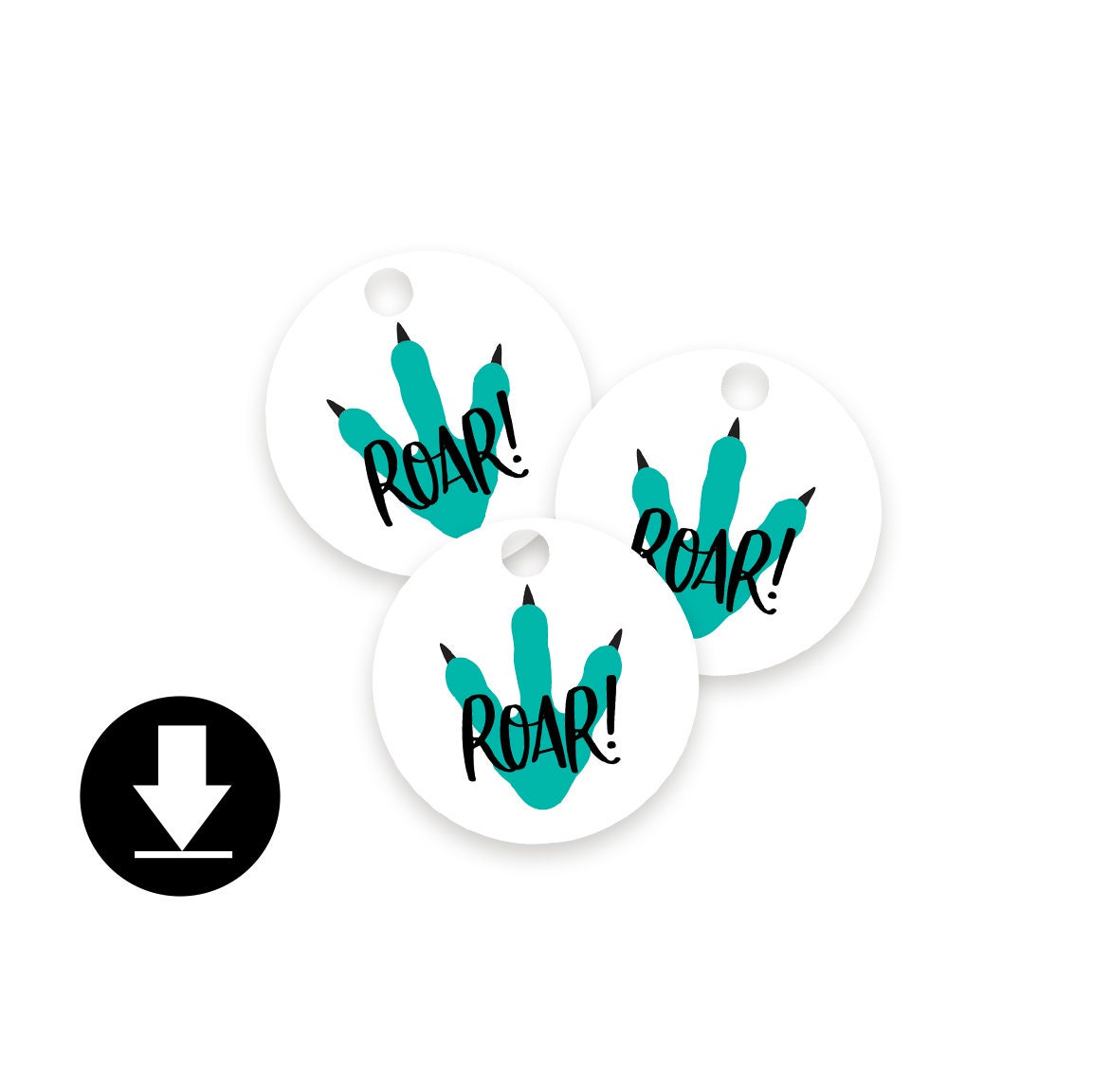 Roar Cutlery Tags - Dinosaur Birthday Party - Etsy