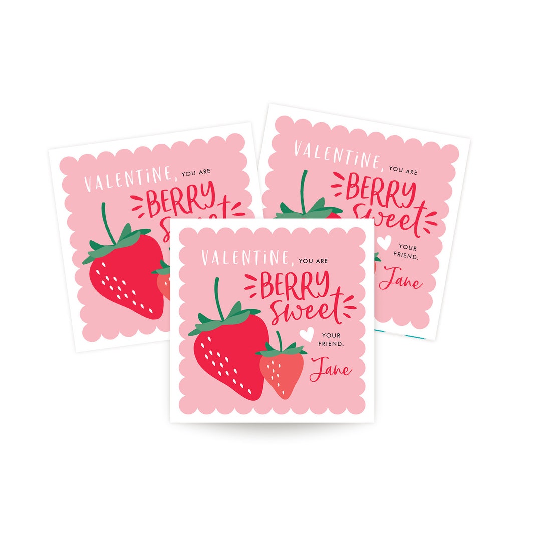 Berry Sweet Valentine Classroom Valentine's Day Cards - Etsy