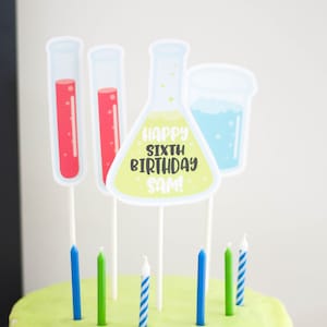 Printable Cake Topper - Science Party - Etsy