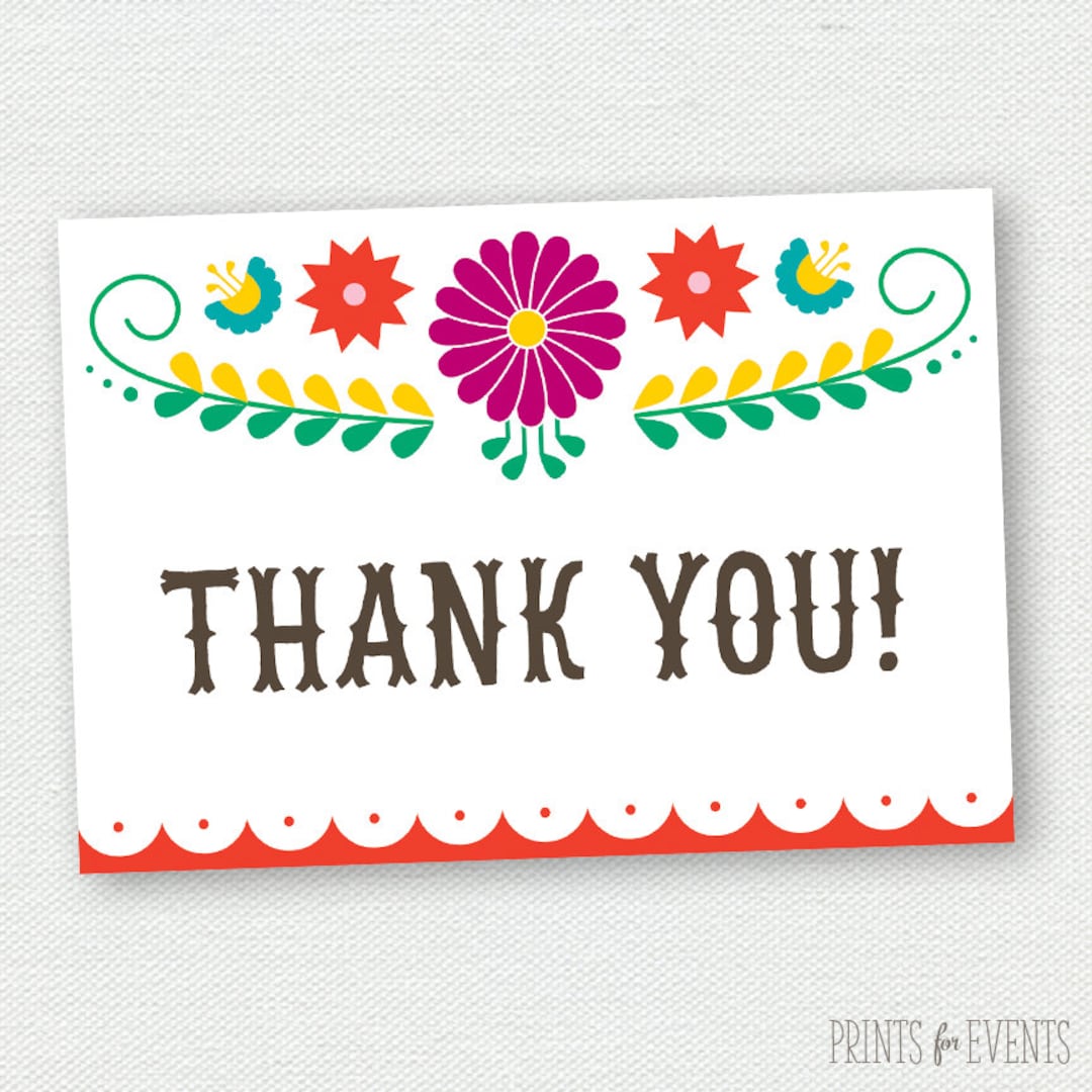 Printable Fiesta Thank You Card - Etsy