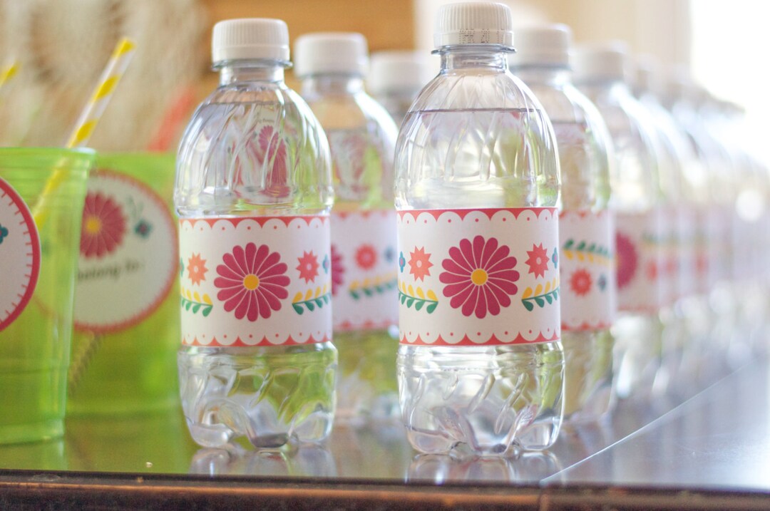 Printable Water Bottle Labels - Fiesta - Mexican - Cinco De Mayo - Etsy
