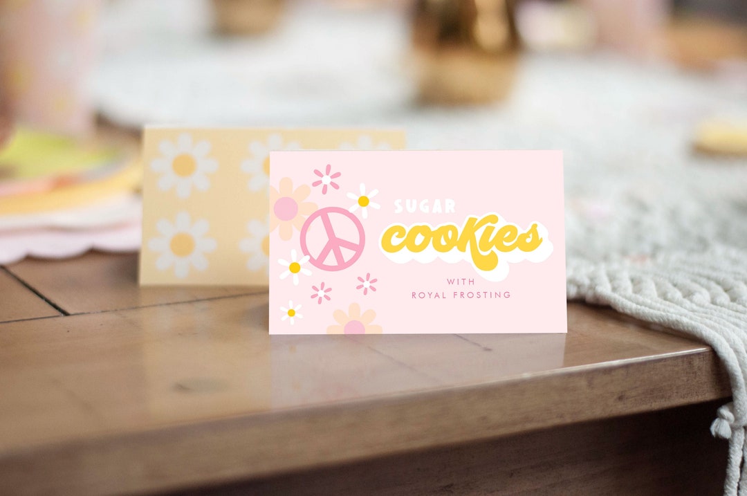 Printable Sheet of Food Labels - Groovy, Hippie, 70s Party - Etsy