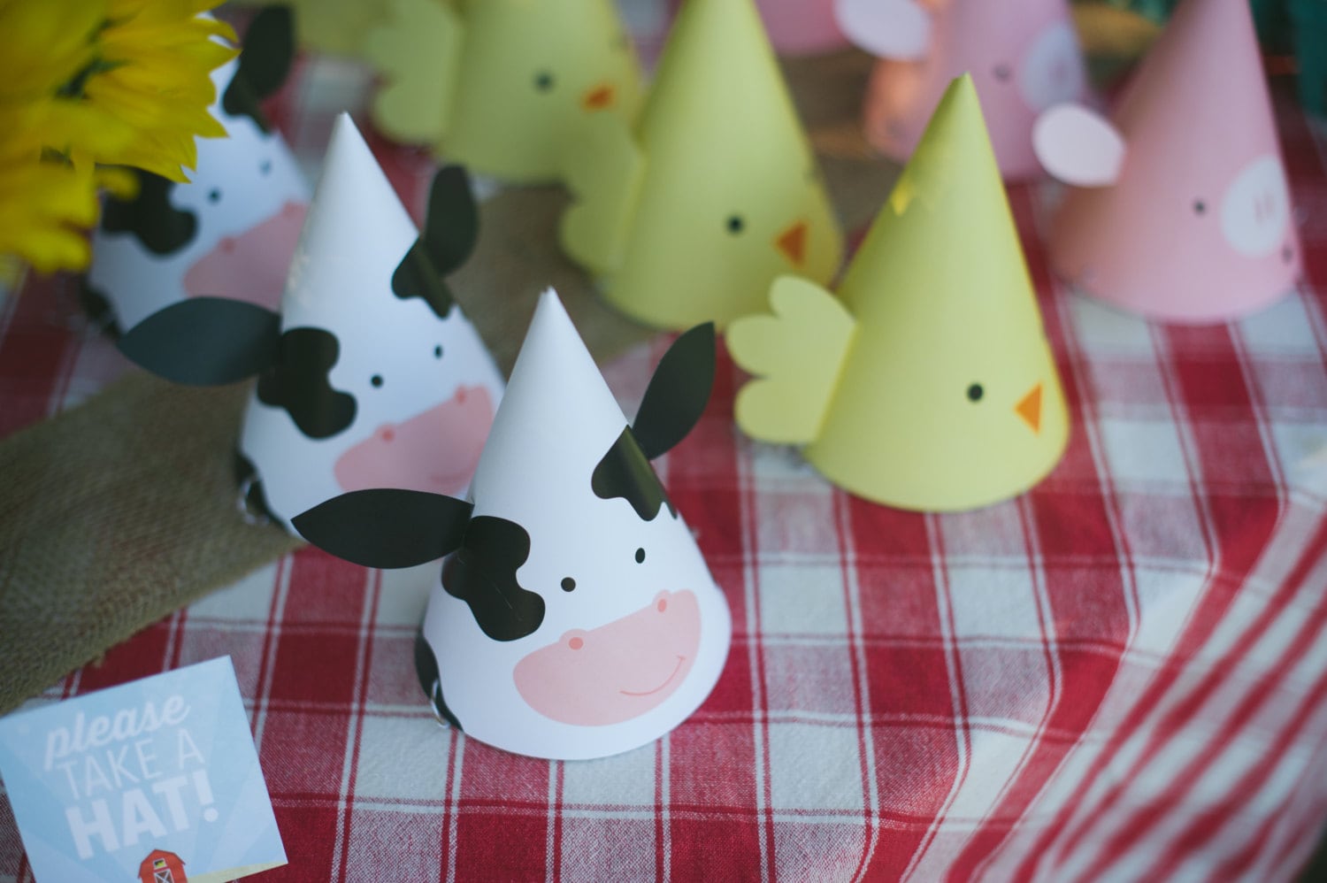 Farm Animals In Party Hats