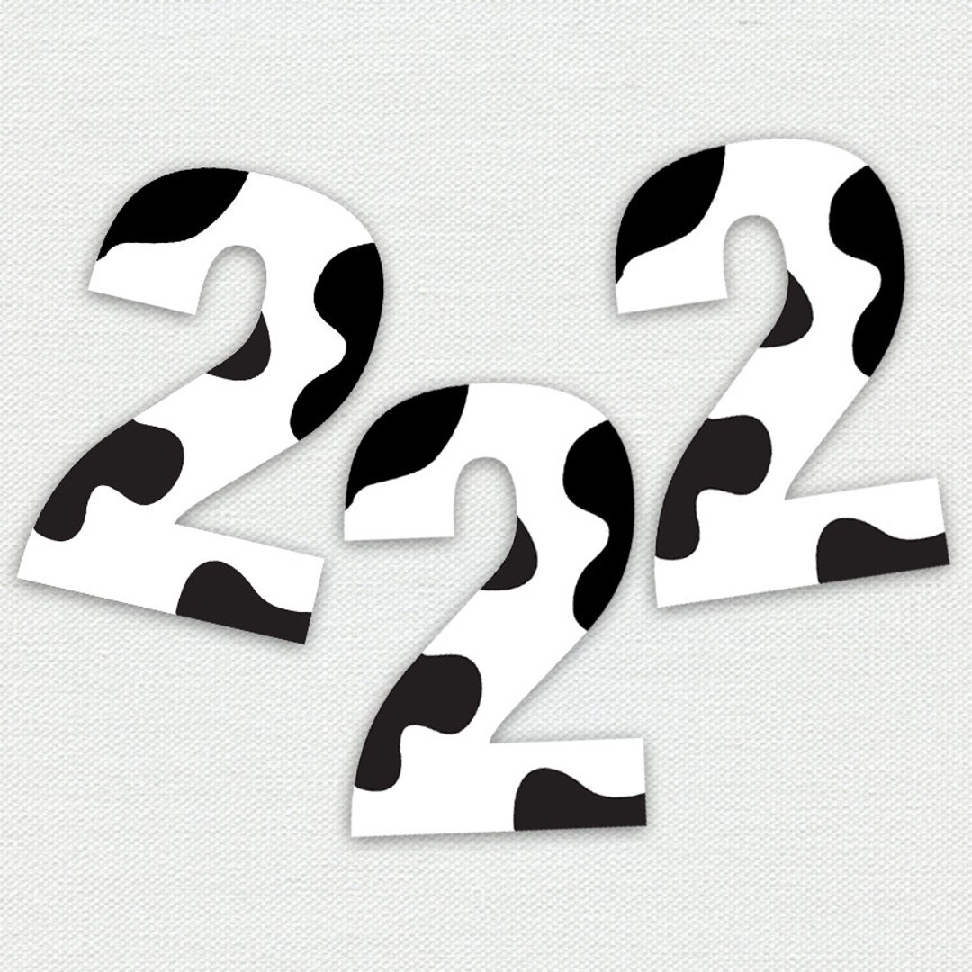 Printable Cupcake Toppers - Cow Print - Number Two - Farm Animal ...