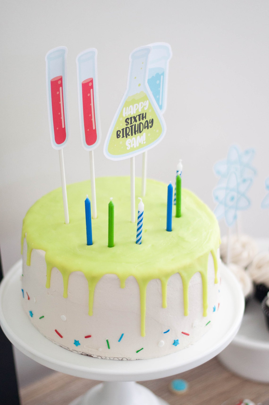 Printable Cake Topper - Science Party - Etsy