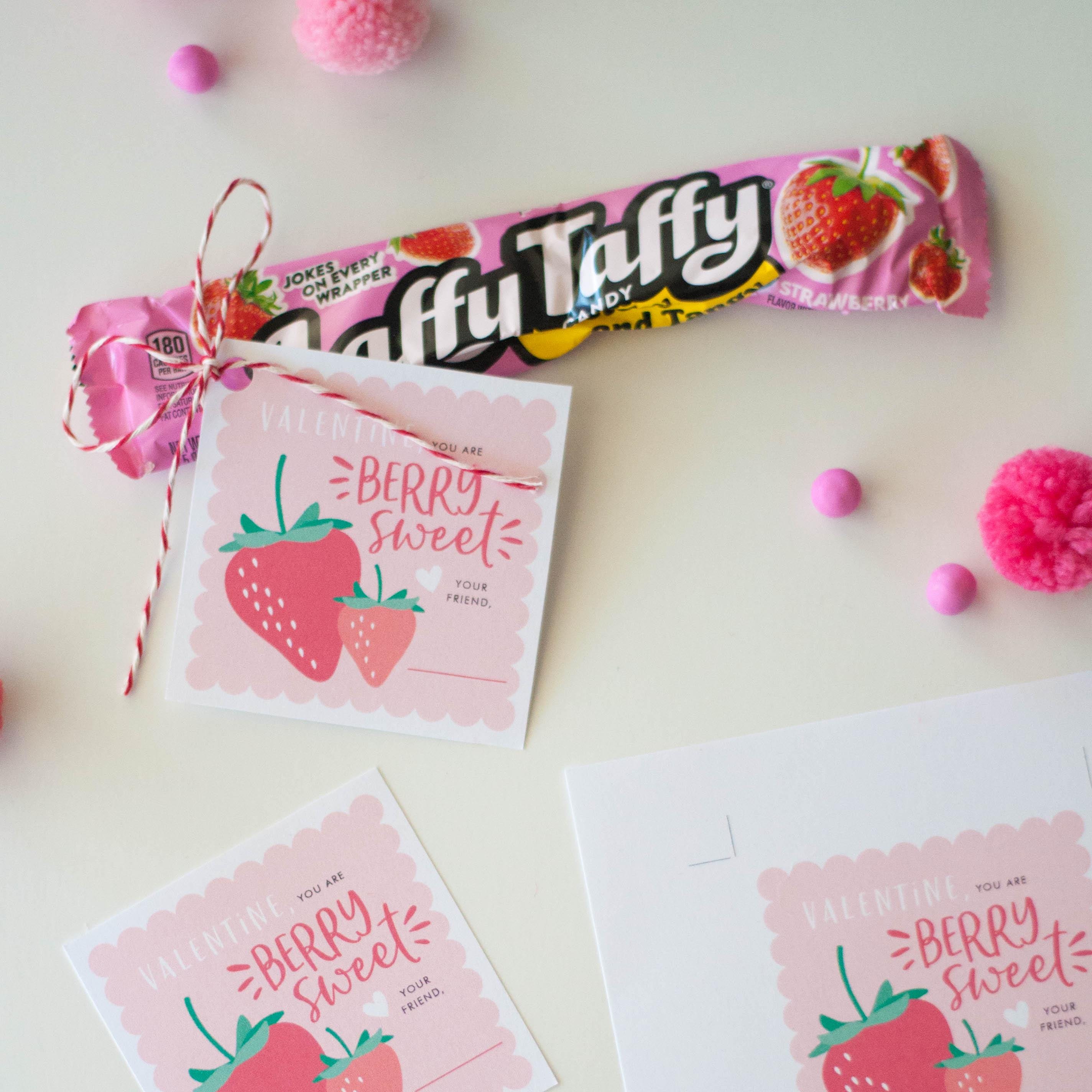 Berry Sweet Valentine - Classroom Valentine's Day Cards - Strawberry - Etsy