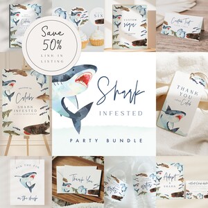 Shark Favor Tag - Shark Infested - Jawsome - Template - First Birthday ...