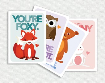 Printable Woodland Valentine's Day Cards . Kids Valentines - Etsy