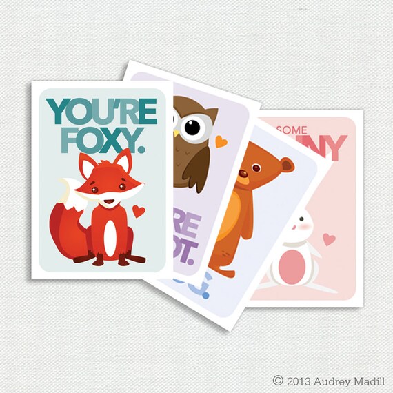 Printable Woodland Valentine's Day Cards - Kids Valentines Cards ...