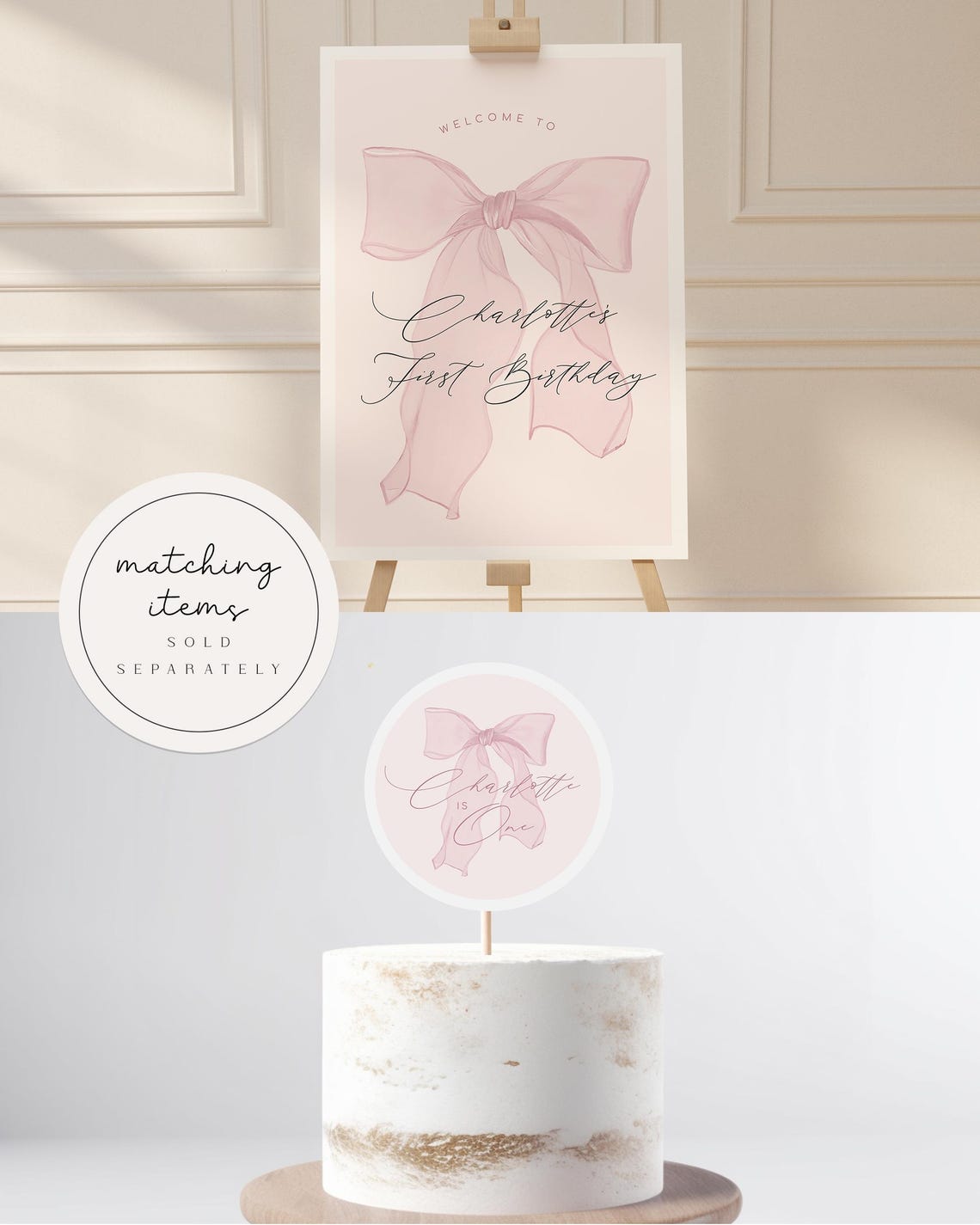 Pink Bow Birthday Stats Poster - Editable Template - Instant Download ...