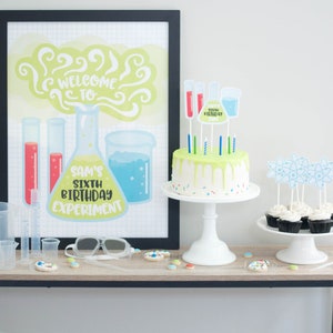 Printable Cake Topper - Science Party - Etsy
