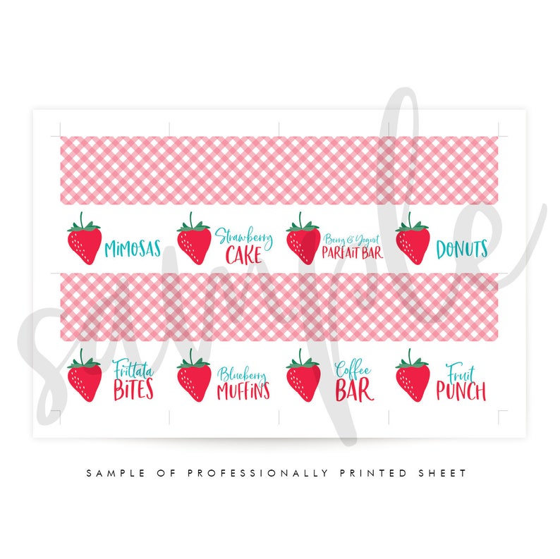 Custom Food Labels - Berry Sweet Birthday - Etsy