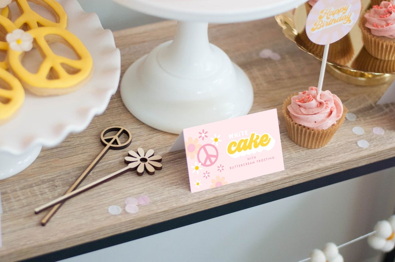 Printable Sheet of Food Labels Groovy Hippie 70s Party - Etsy