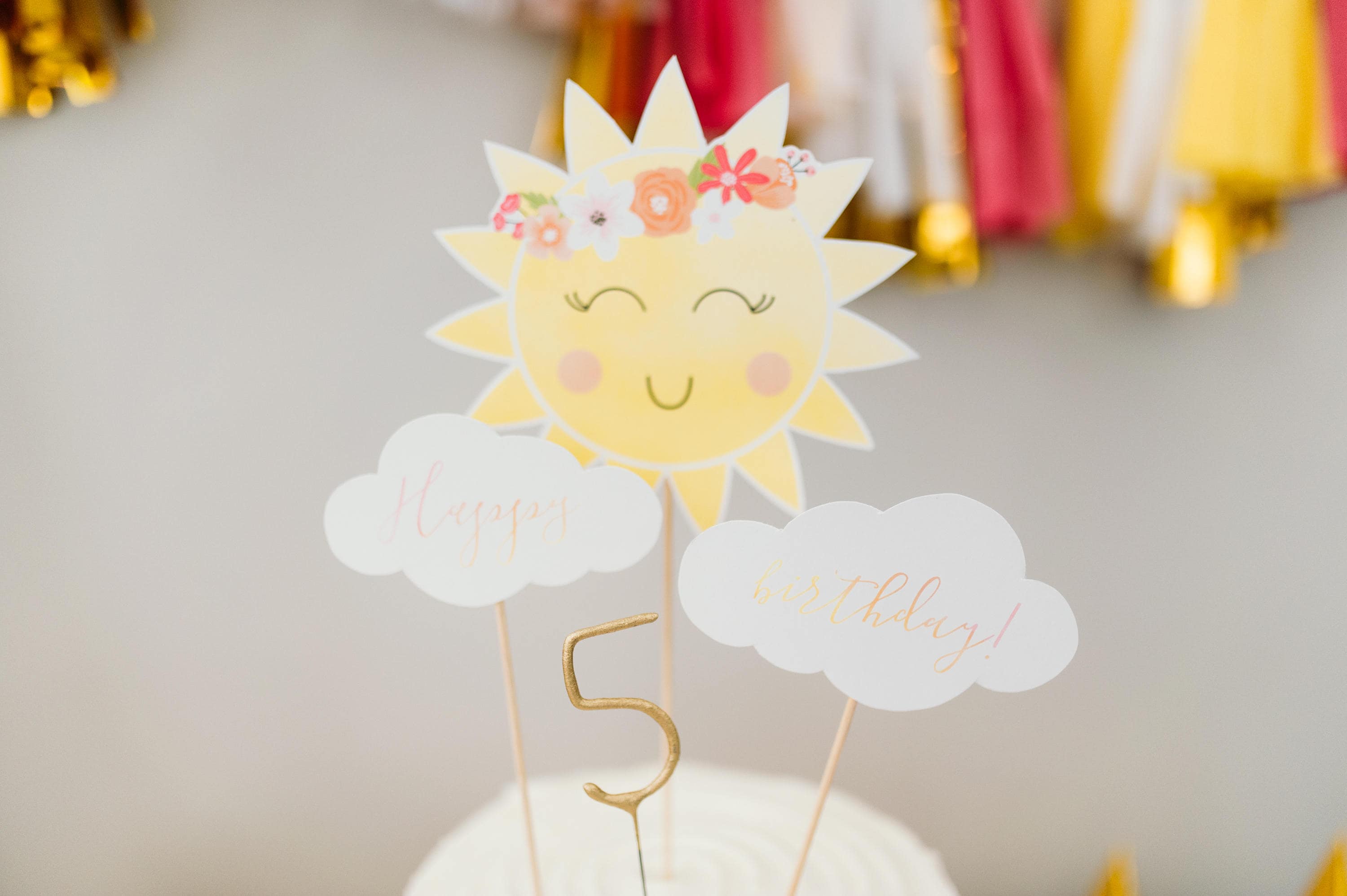 Printable Sunshine and Clouds Cake Topper - You Are My Sunshine - Etsy