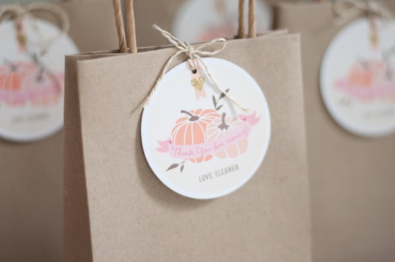 Printable Favor Tag - Our Little Pumpkin - pink and gold by Prints For ...