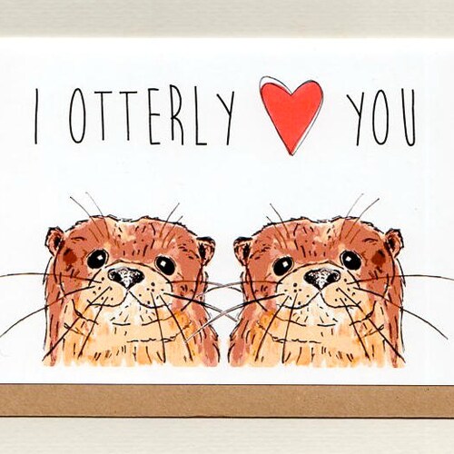 I OTTERLY LOVE YOU . Greeting Card . Otter Valentines Wedding - Etsy ...