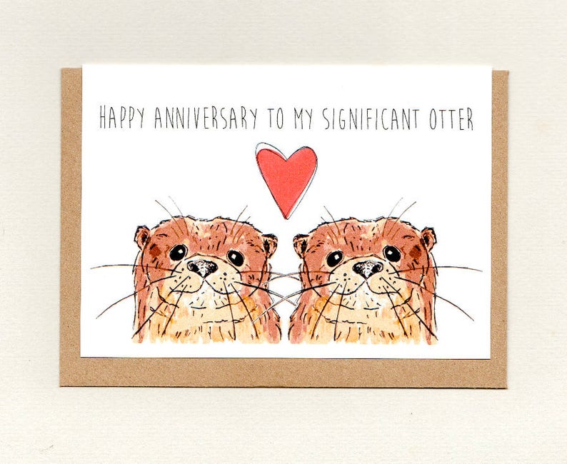 Happy VALENTINES to My SIGNIFICANT OTTER . Greeting Card . - Etsy Australia