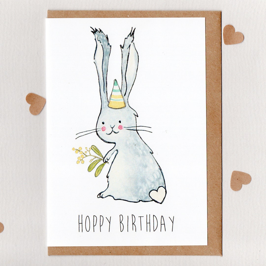 HOPPY BIRTHDAY . Greeting Card . Australian Birthday Card . Wattle ...