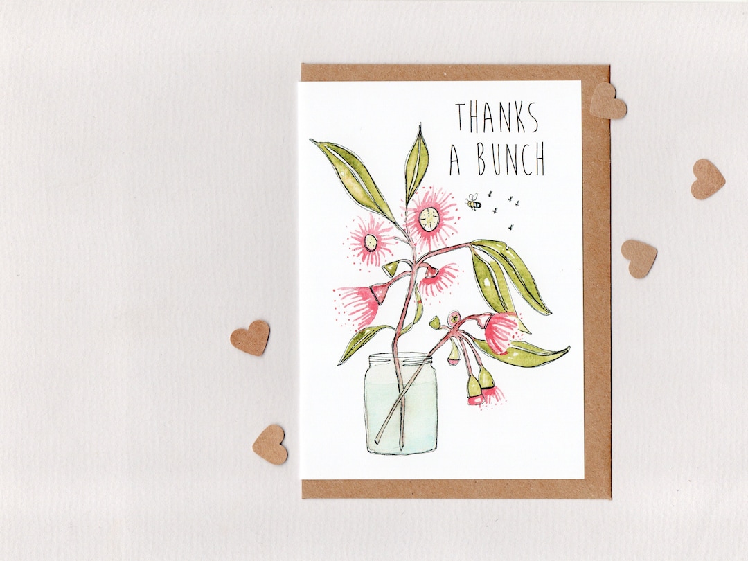 THANKS A BUNCH . Thank You Card . Native Flowers . Native Bees ...
