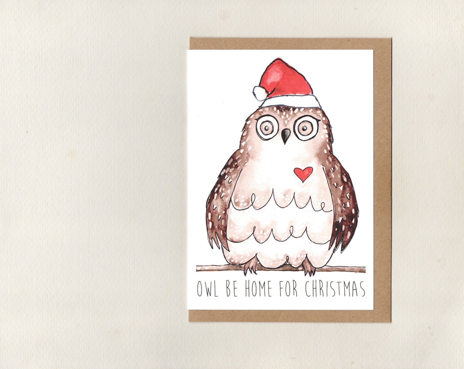 OWL Be HOME for CHRISTMAS . Owl Christmas Card . Owl Pun . Owl - Etsy