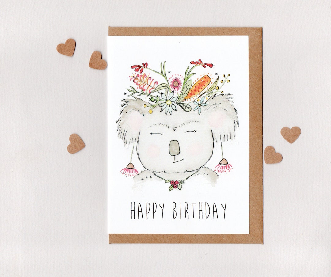 HAPPY BIRTHDAY . Greeting Card . Frida Koala . Frida Kahlo . Birthday ...