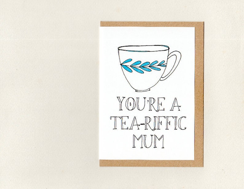 You're a Tea-riffic MUM MOM . Card . Mothers Day . - Etsy