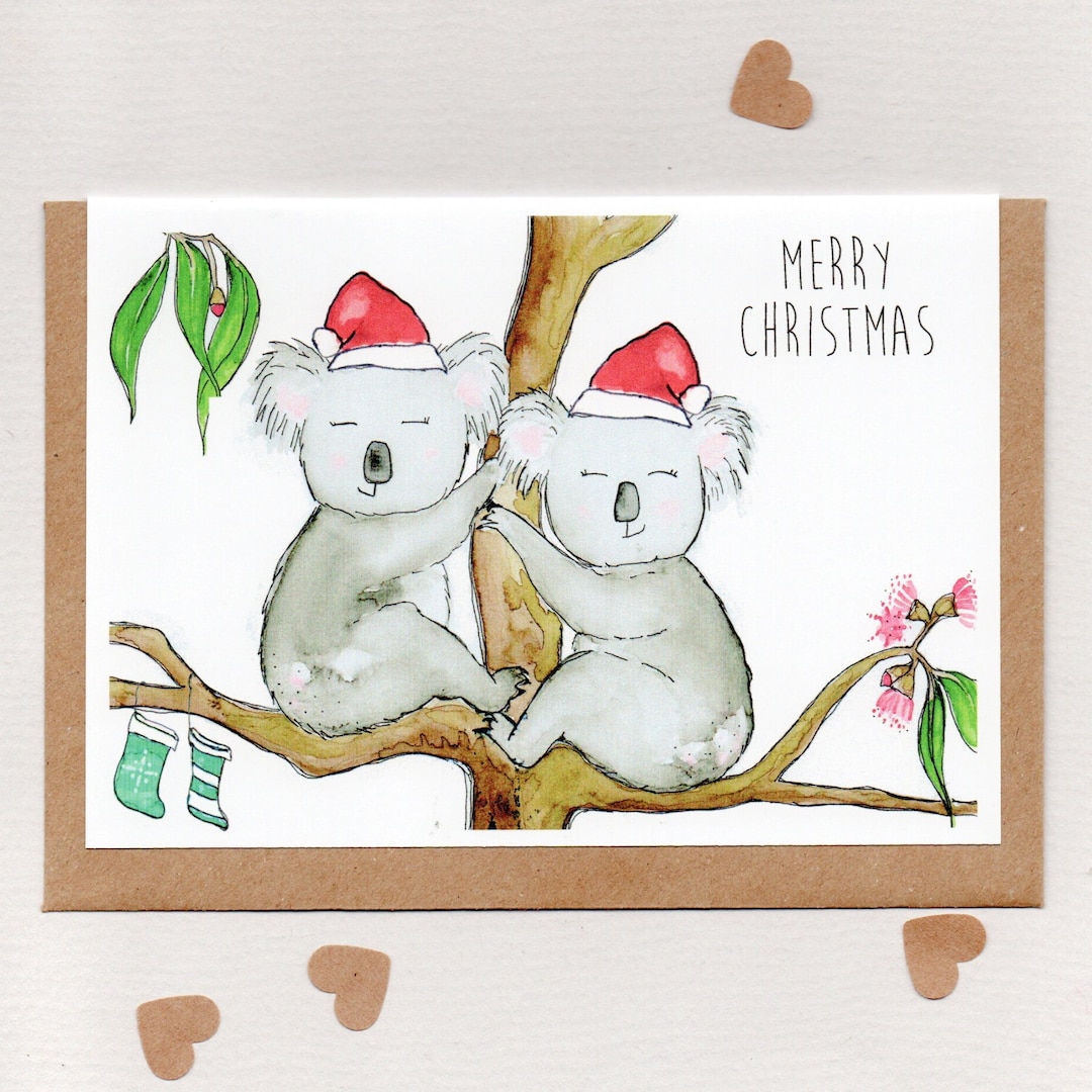 MERRY CHRISTMAS . Greeting Card . Australian Koala Christmas Card ...