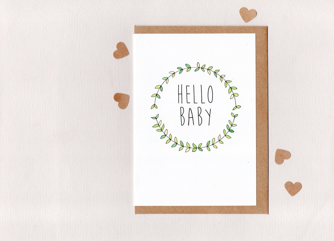 HELLO BABY . Greeting Card . Nursery Decor . New Baby Welcome Boy Girl ...