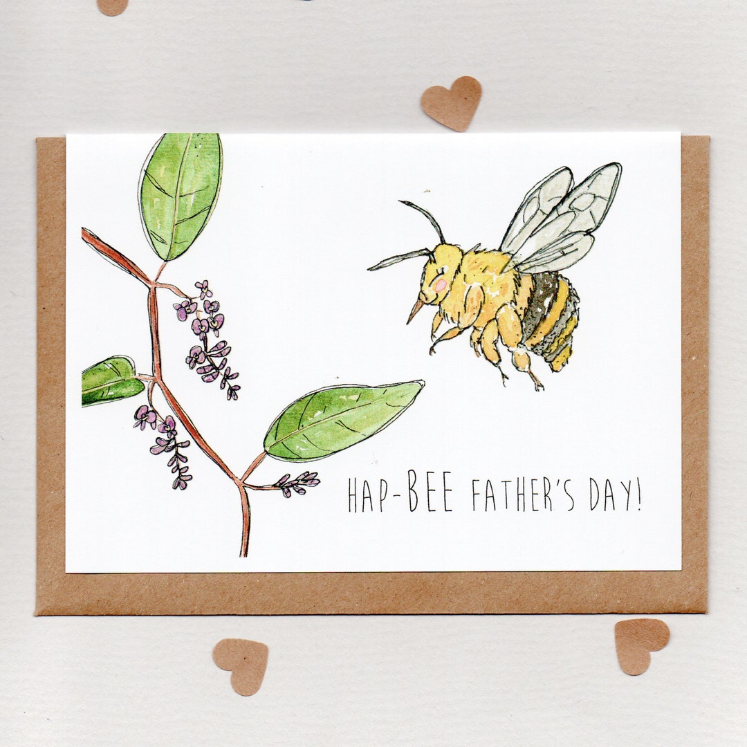 Hap- BEE FATHER'S DAY . Father's Day Card . Teddy Bear Bee . Australian ...