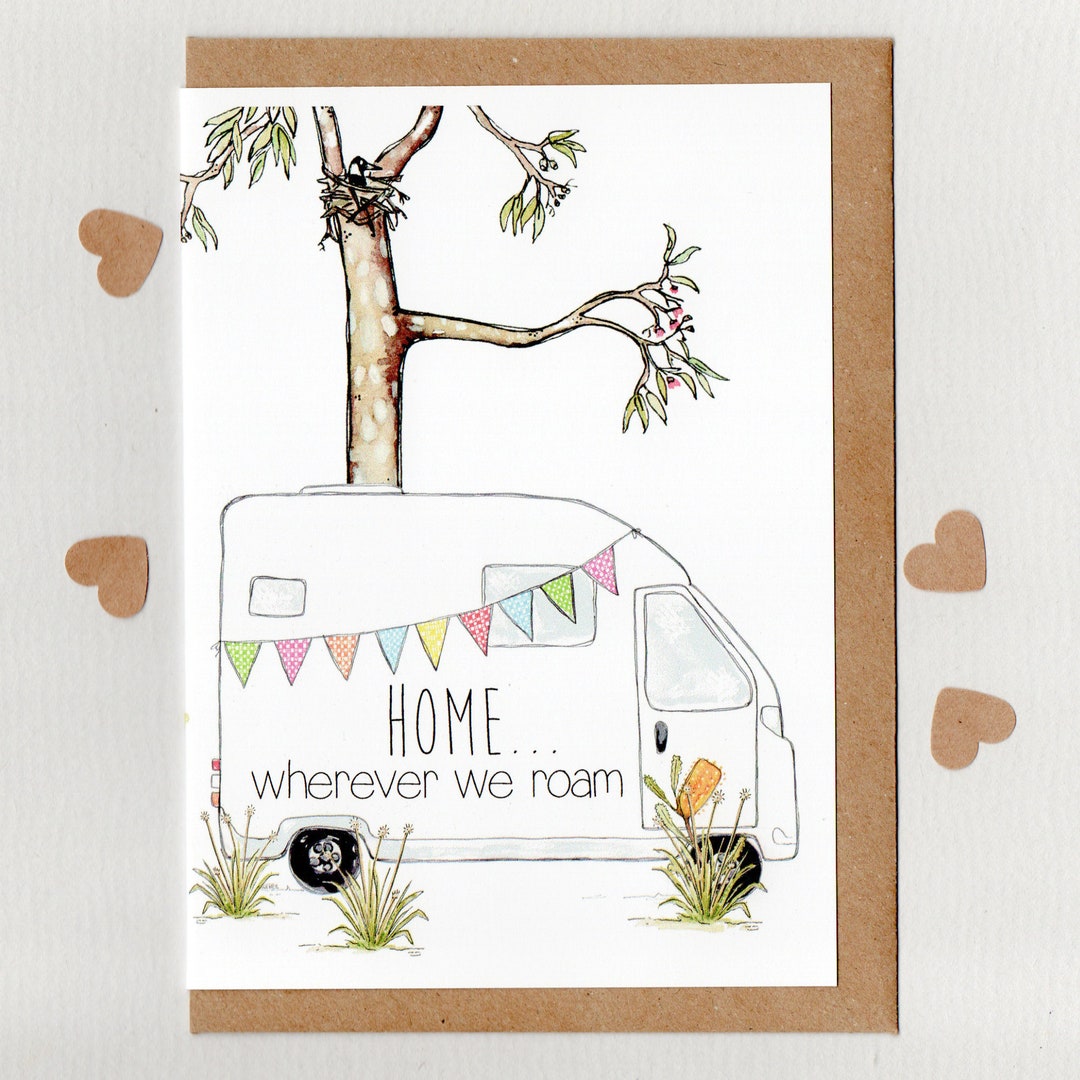 HOME WHEREVER We ROAM . Greeting Card . Rv Camper Motor Home Motorhome ...