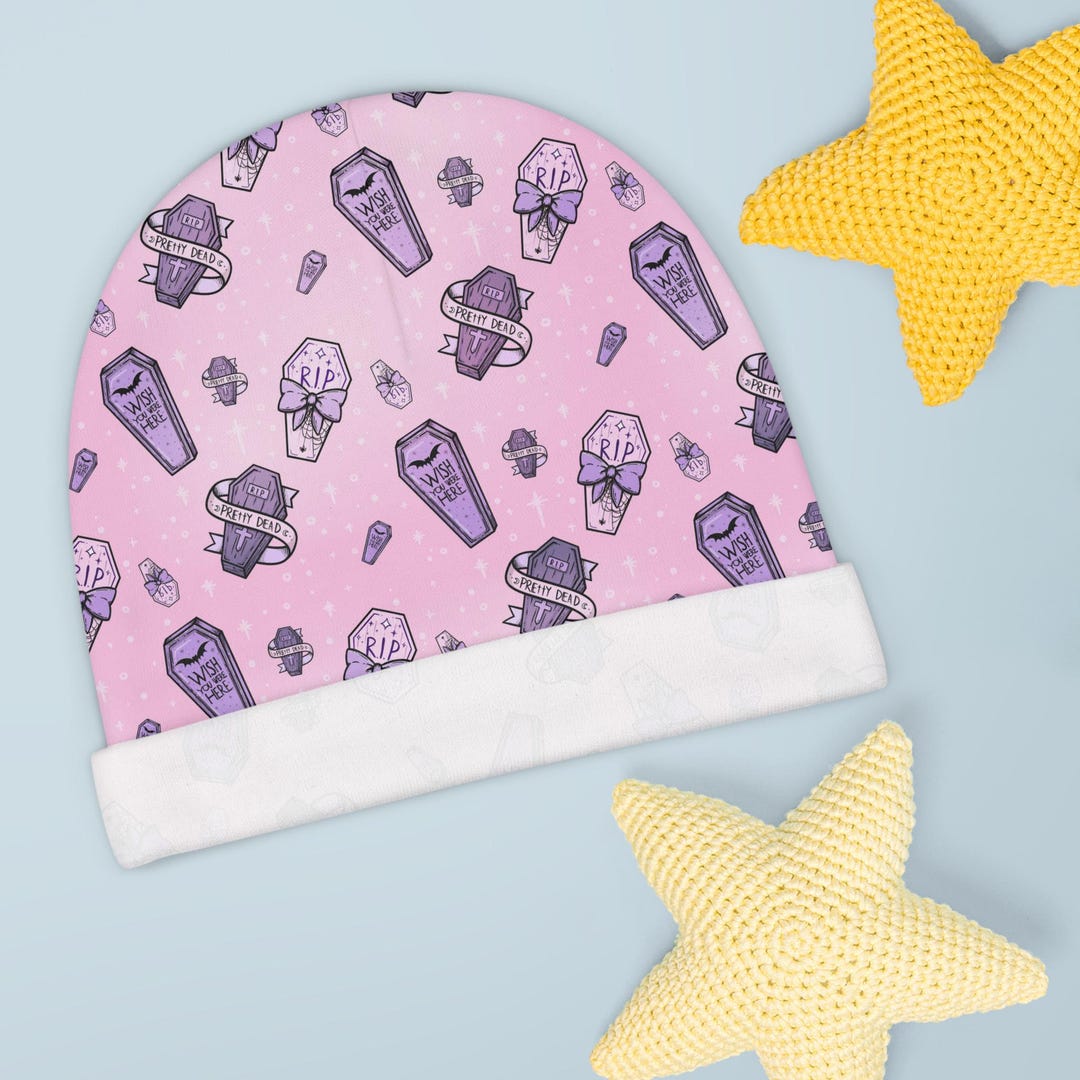 Baby Beanie, Pastel Goth Emo Coffin Cutie Hat, Toddler Knit Cap ...