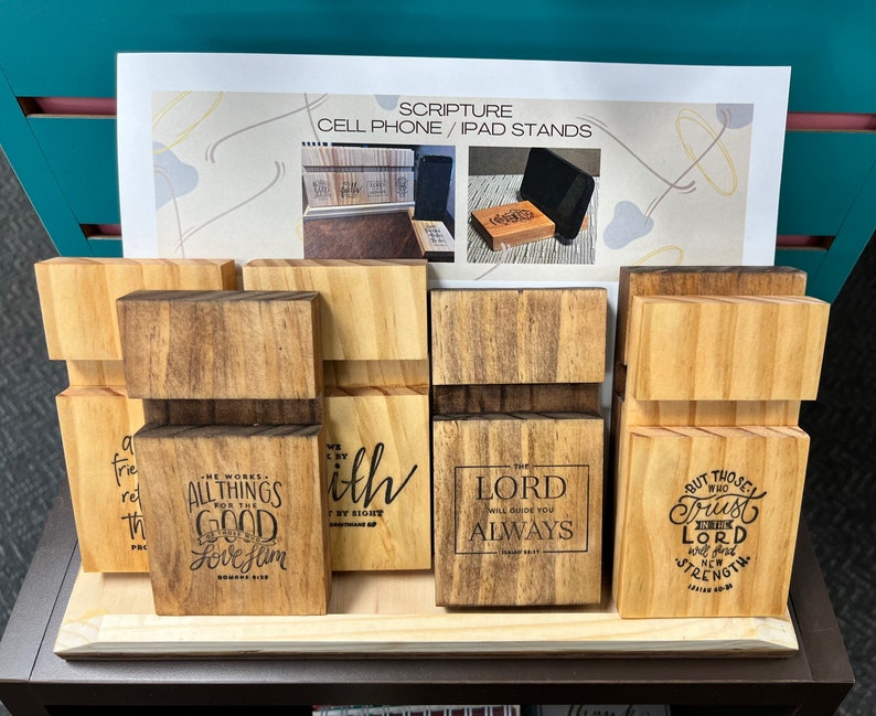 Solid Wood Cell Phone Stand / iPad Stand/ Scripture Bible Verse / Lord ...