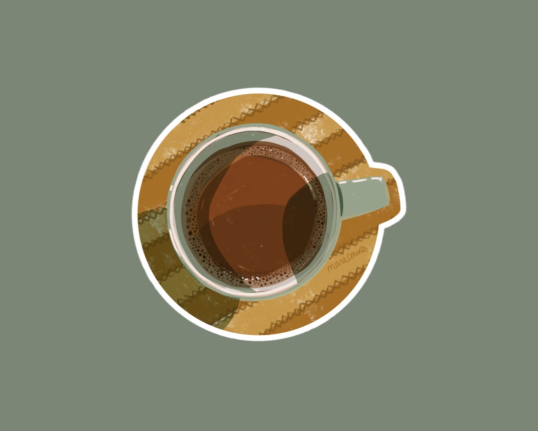 Coffee Mug Sticker for Coffee Drinker, Travel Mug, Cuppa Coffee Sticker ...