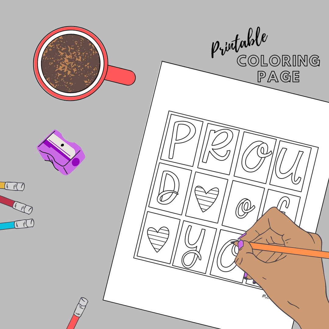 PRIDE Flag Coloring Page: LGBTQ+ Ally Hand Drawn Art (digital Download ...